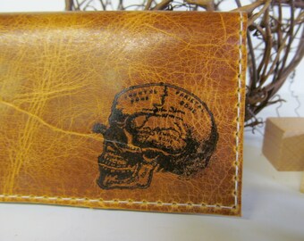 leather card wallet handprinted for you custom octopus by inblue