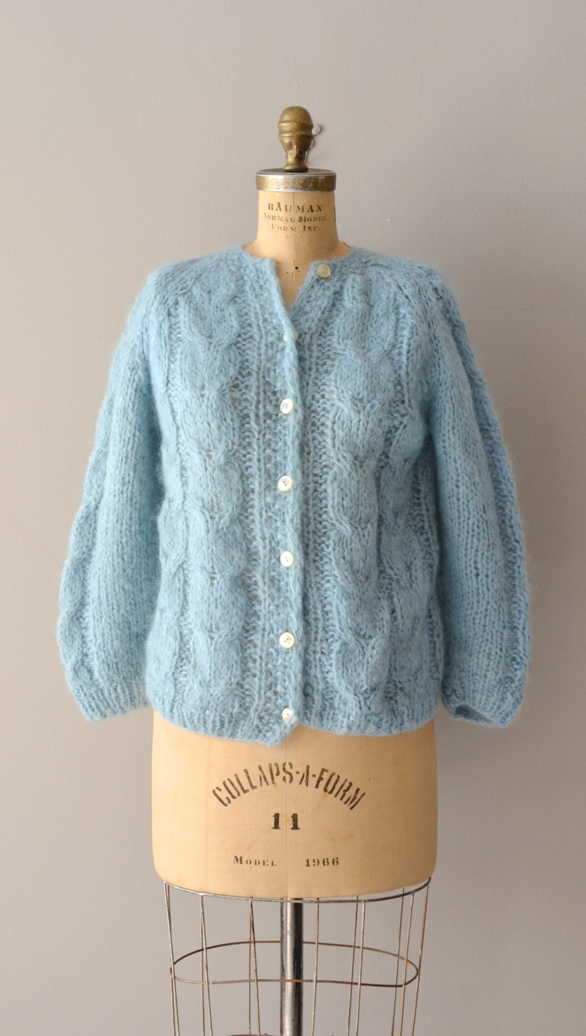 1960s sweater / 60s mohair cardigan / Cumulus cardigan