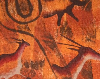 Cave painting fabric | Etsy
