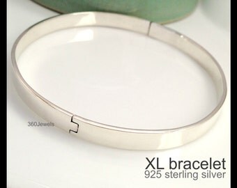 Cuff Bangle Bracelet for Men Silver Stainless Steel Bracelet