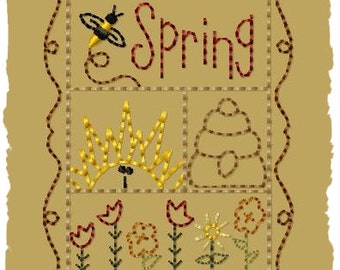 Primitive Machine Embroidery Design-Fall SamplerVersion