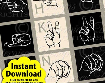 Sign language abc's | Etsy