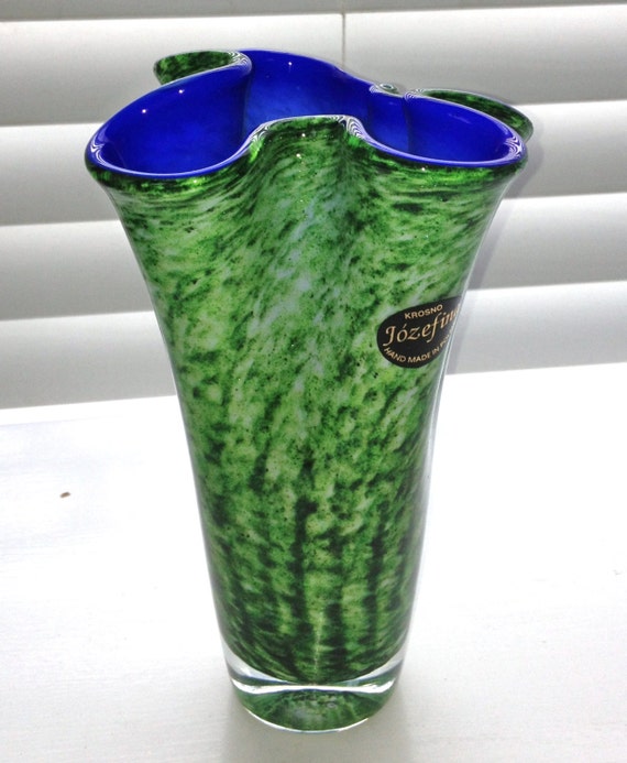 Jozefina Art Glass Fluted Vase By Smartgaldesigns On Etsy