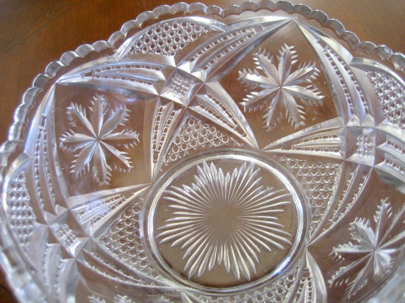 Vintage Pressed Glass Bowl Circa 1940s by FrancesAttic on Etsy