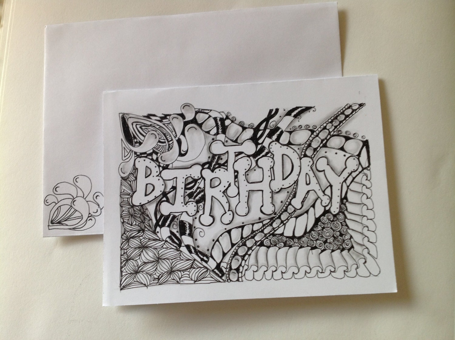 Happy birthday in zentangle bubble letters - ressarmor
