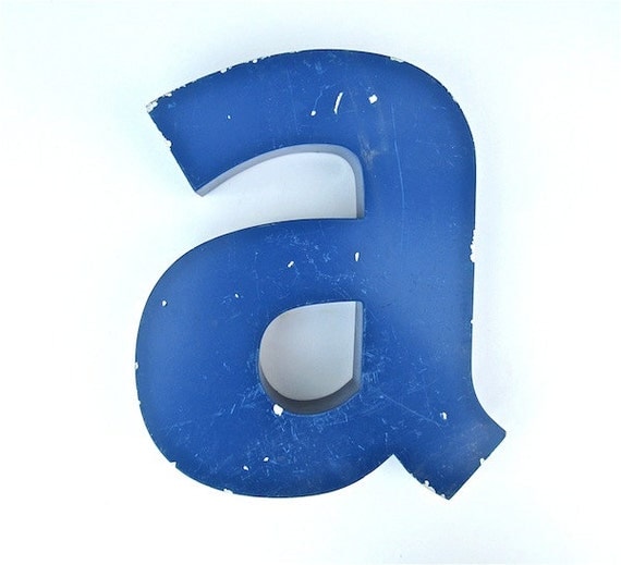 Blue Metal Lower Case Letter A for Display by worldvintage on Etsy