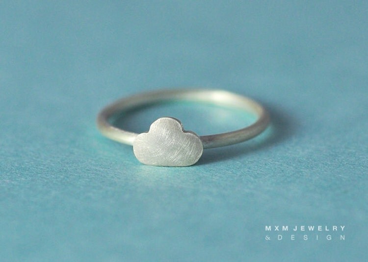 Sterling Silver Tiny Cloud Ring by mxmjewelry on Etsy