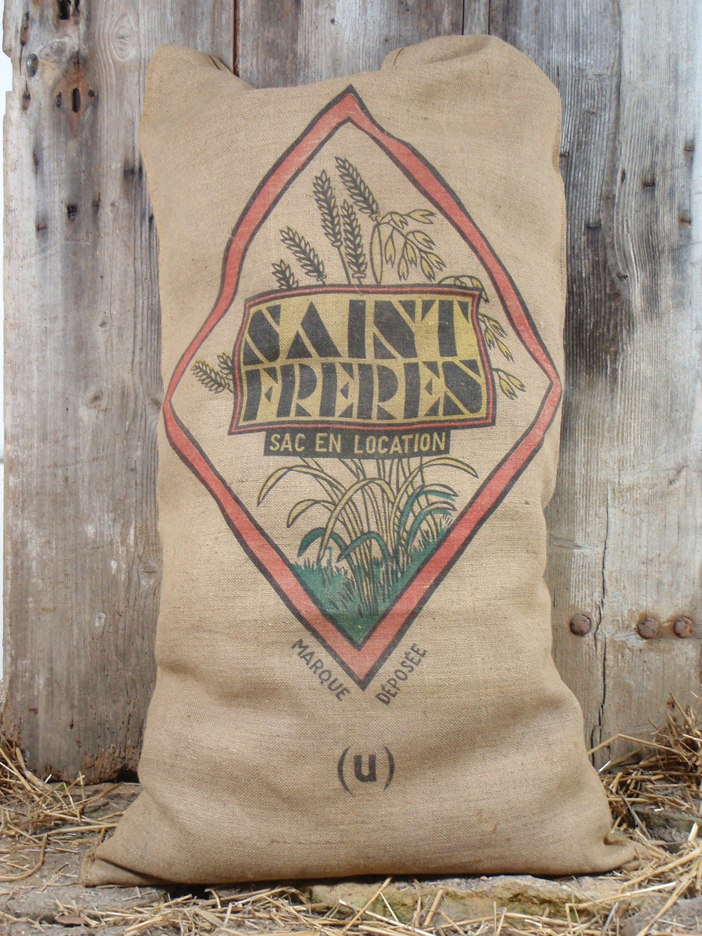 Burlap GRAIN SACK Flour Bag FRENCH rustic and authentic for