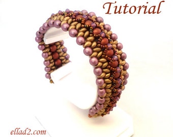 Tutorial Capri Blue Bracelet Beading pattern PDF by Ellad2