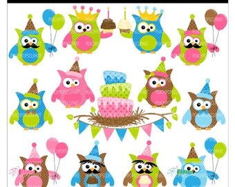 Popular items for birthday owl clipart on Etsy