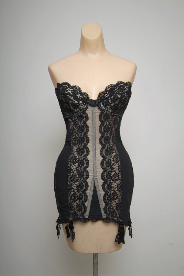Vintage 50s Gossard Corset All In One Garter 36c
