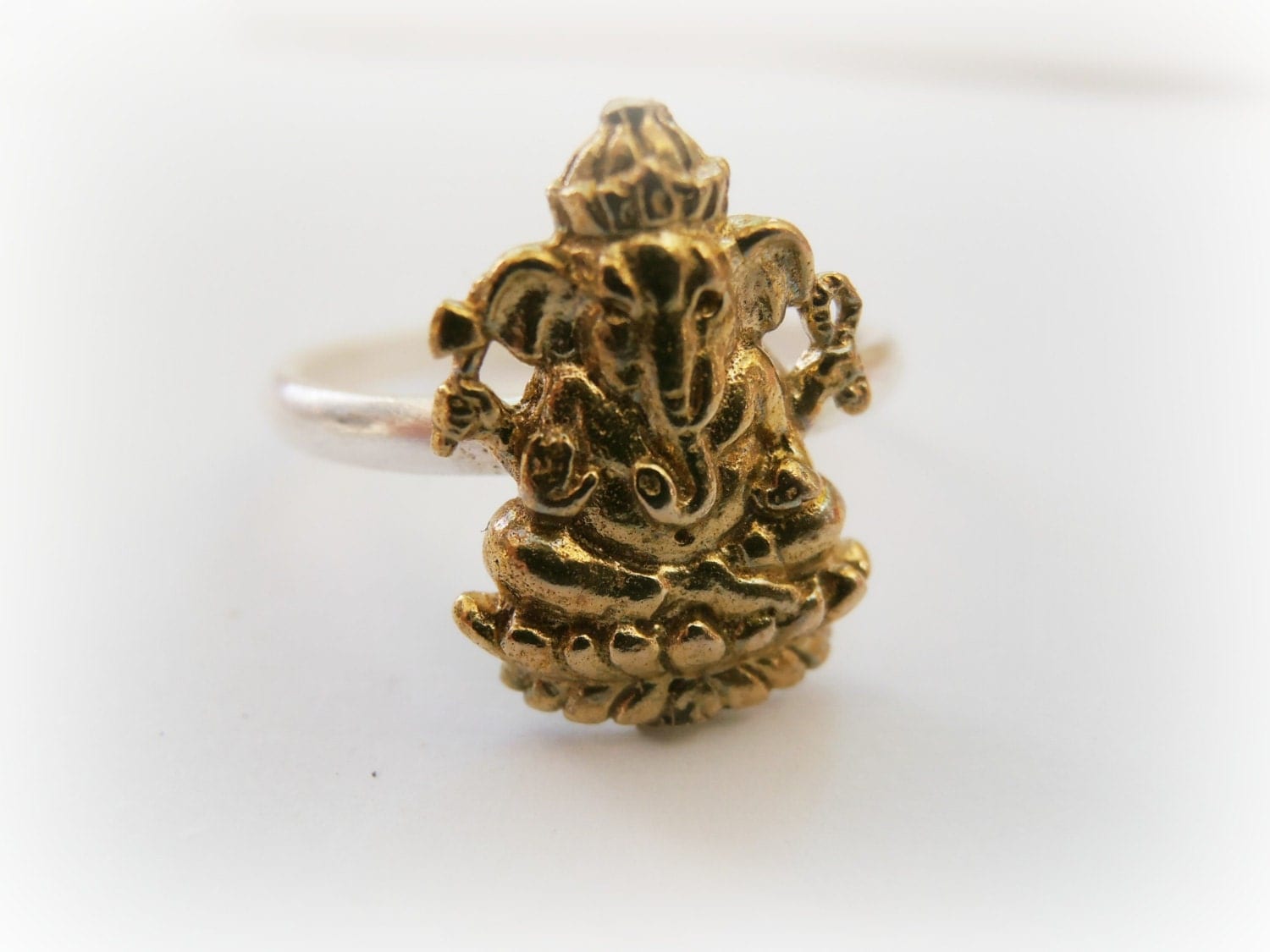 Ganesh Stack Ring Gold and silver Ganesh Ring Yoga jewelry