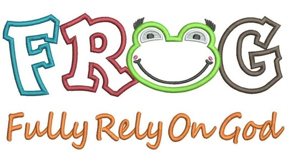 FROG Text Applique Fully Rely On GOD