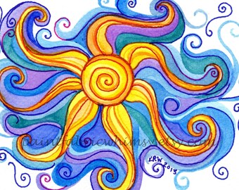 Sun artwork | Etsy