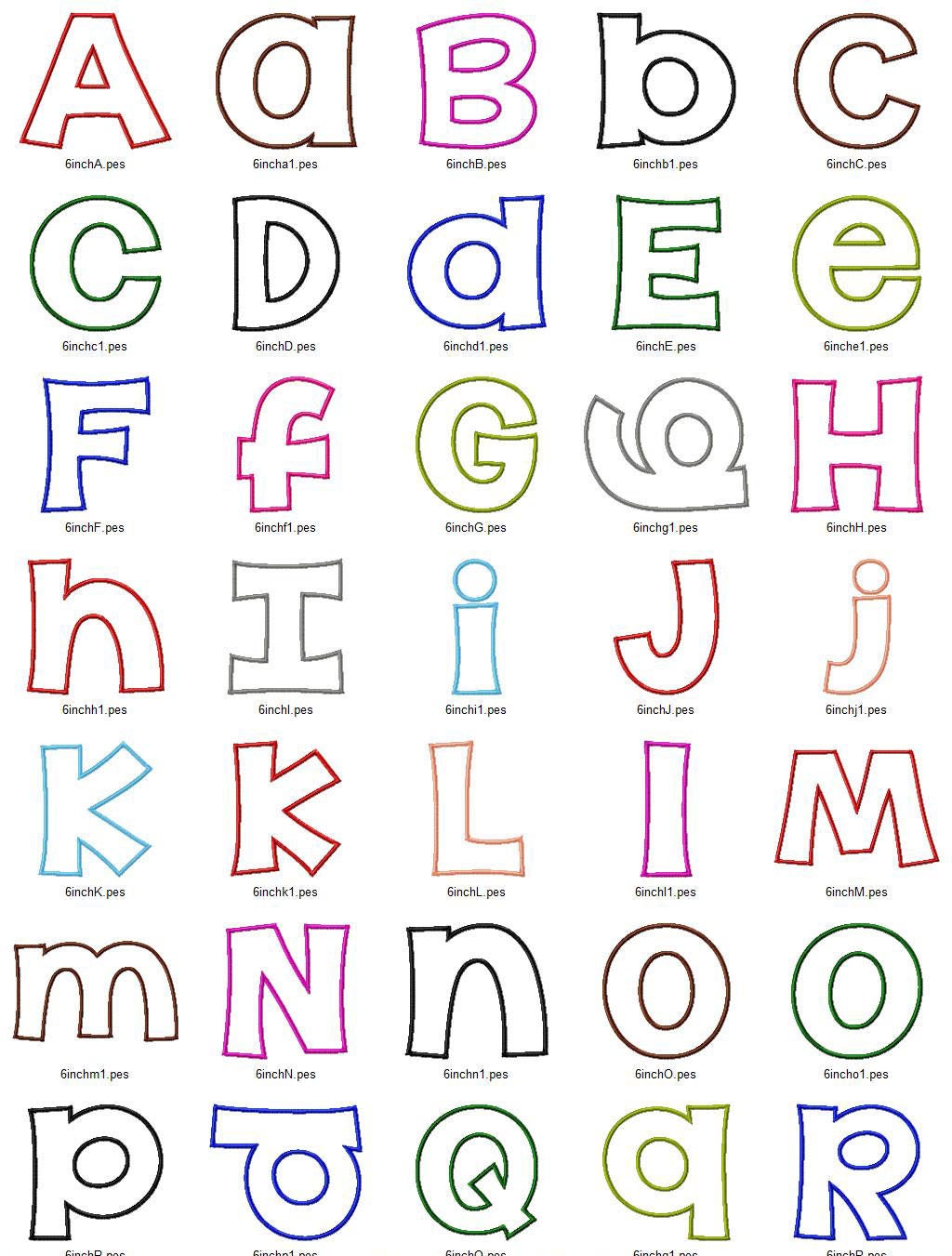 Happy Applique Machine Embroidery Font Alphabet 4 Sizes Happy Applique Machine Embroidery Font Alphabet 4 Sizes