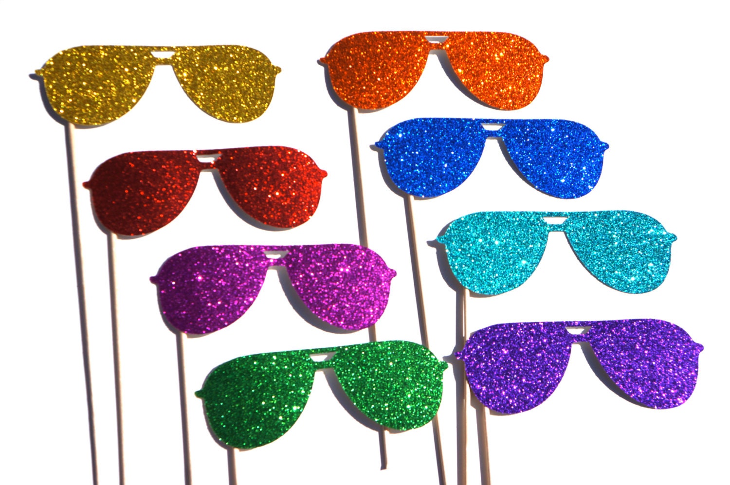 Photo Booth Props Summer Shades on a Stick Set of 8