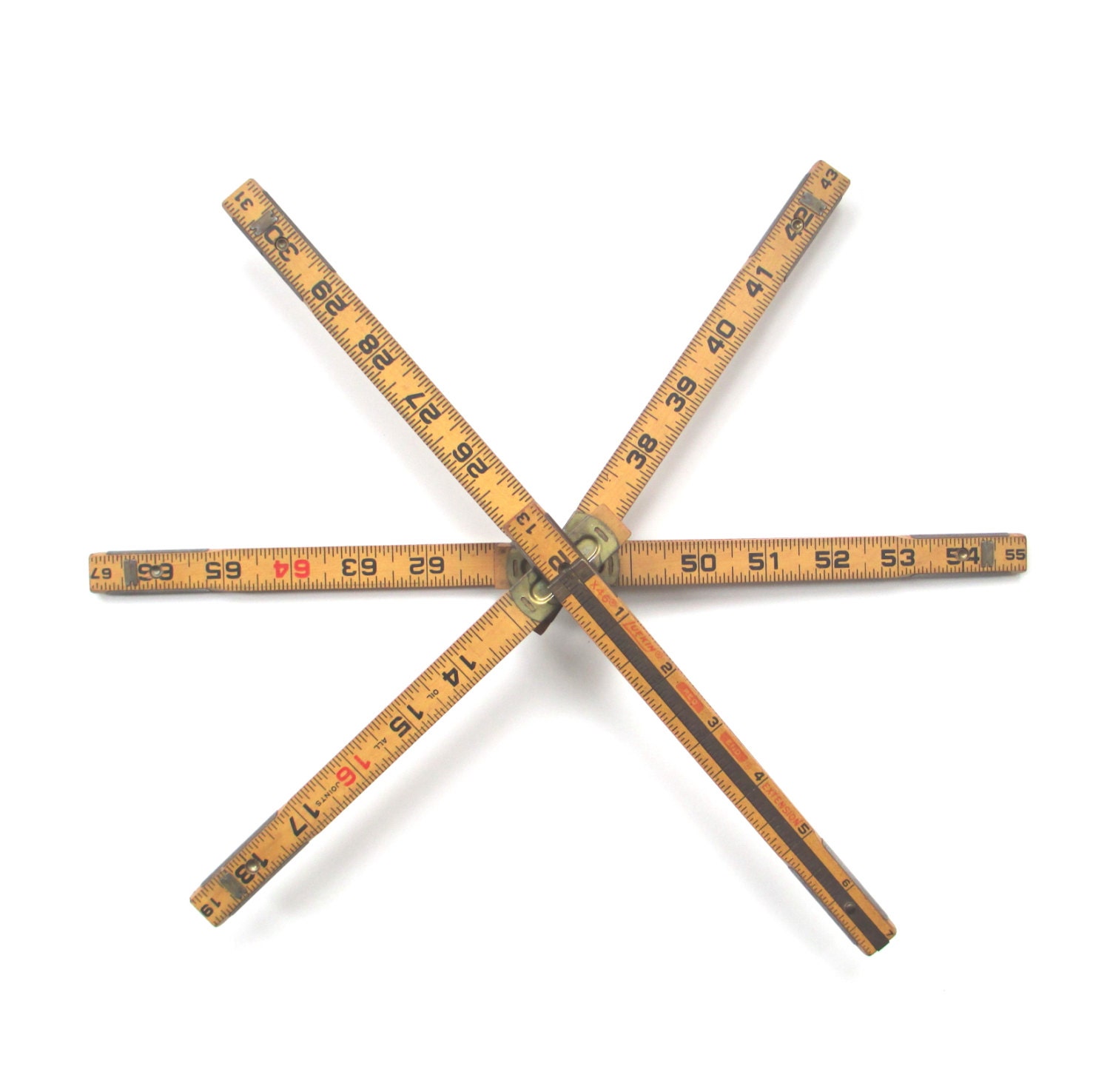 Folding Wooden Ruler 6 Foot Yardstick Rustic Farmhouse