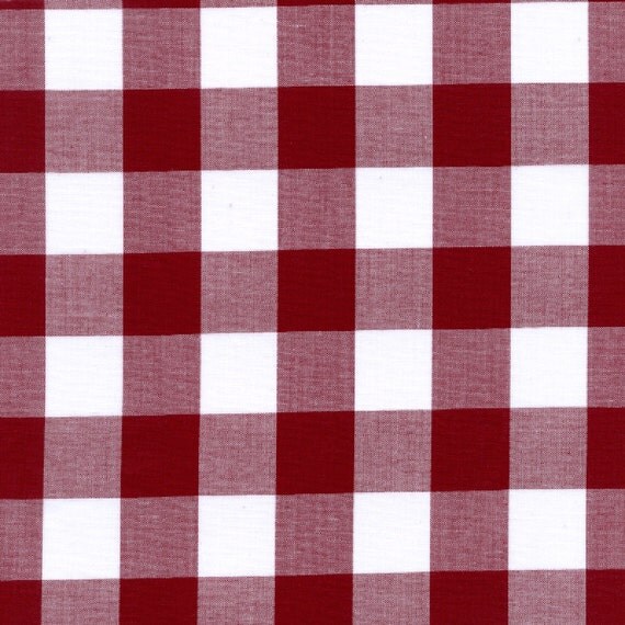 60 Burgundy Gingham Check Fabric 1 check 20