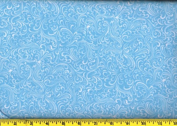 Light Blue Fabric Blue and White Swirl Fabric Swirl Fabric