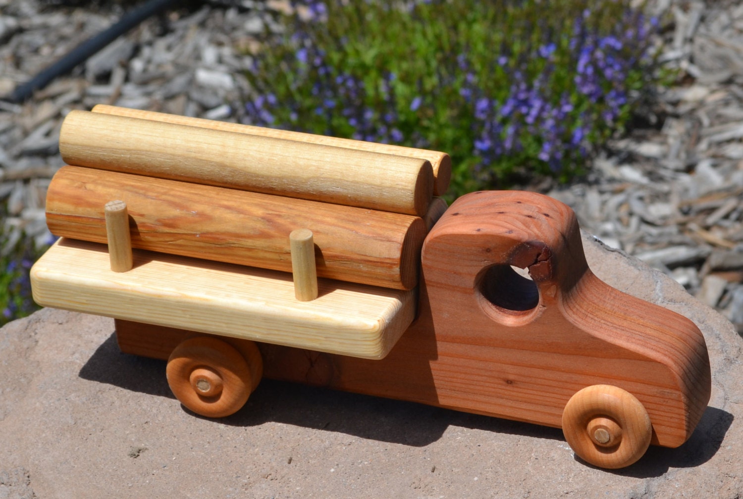 Log Truck Redwood Heirloom Toy Handmade