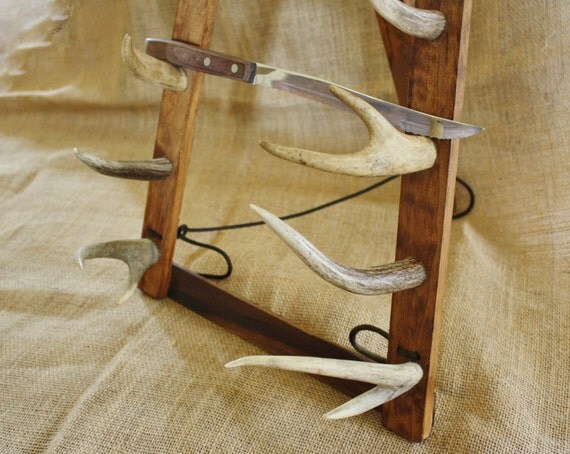 Deer Antler Knife Display Stand or Rack Jewelry Tree or Lodge