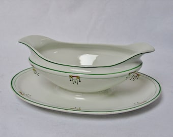 1920 Grindley W. H Gravy Boat and Dish Made by W. H. Grindley & Co ...