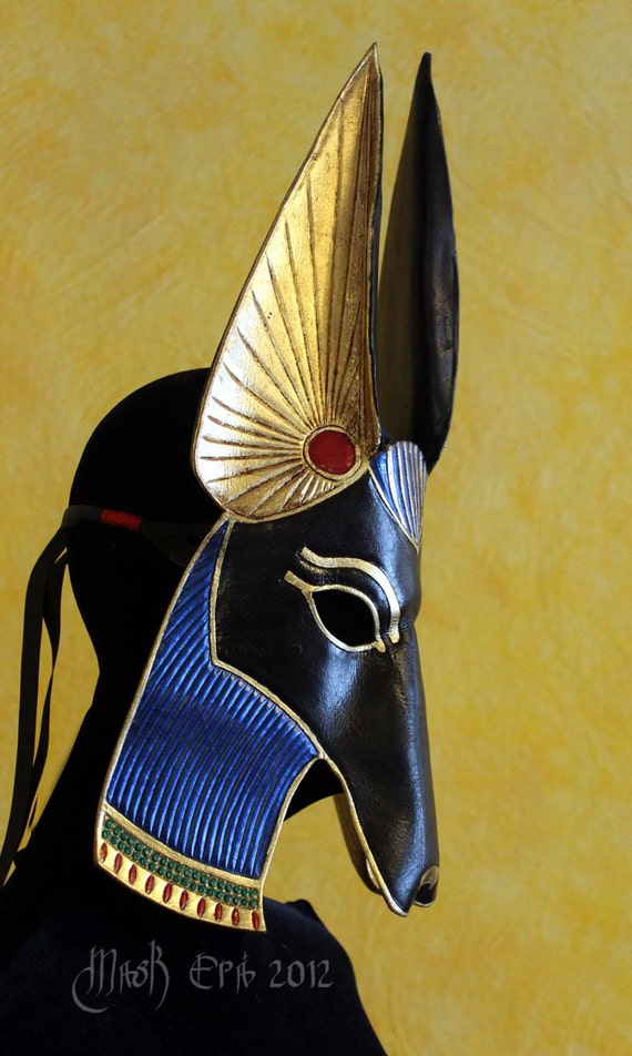 Egyptian Jackal Mask Anubis Handmade Leather Mask By