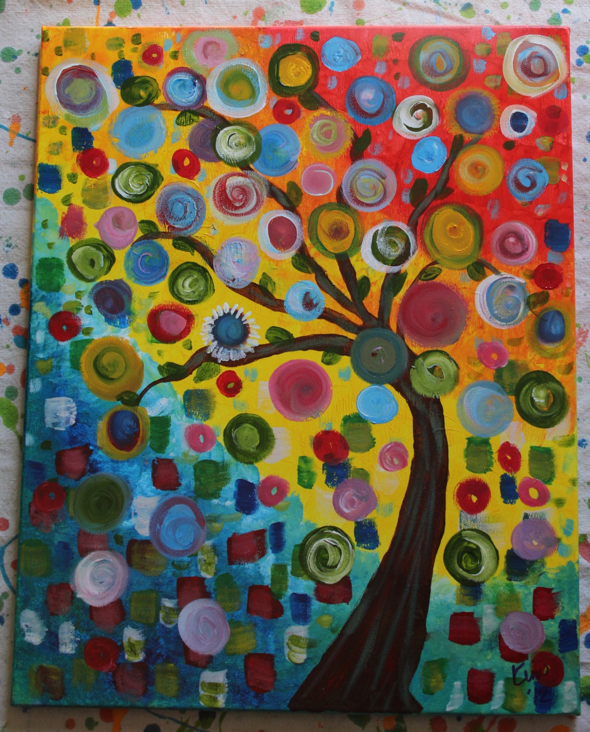Contemporary Impressionist Tree Painting 15 by TempoGallery