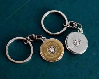 Bullet Jewelry - Bullet Keychain w/ Silver / Brass Shotgun Casing (12 ...