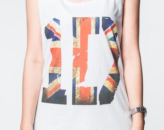One Direction Shirts 1D Union Jack Flag Music Shirts White Tank Top ...