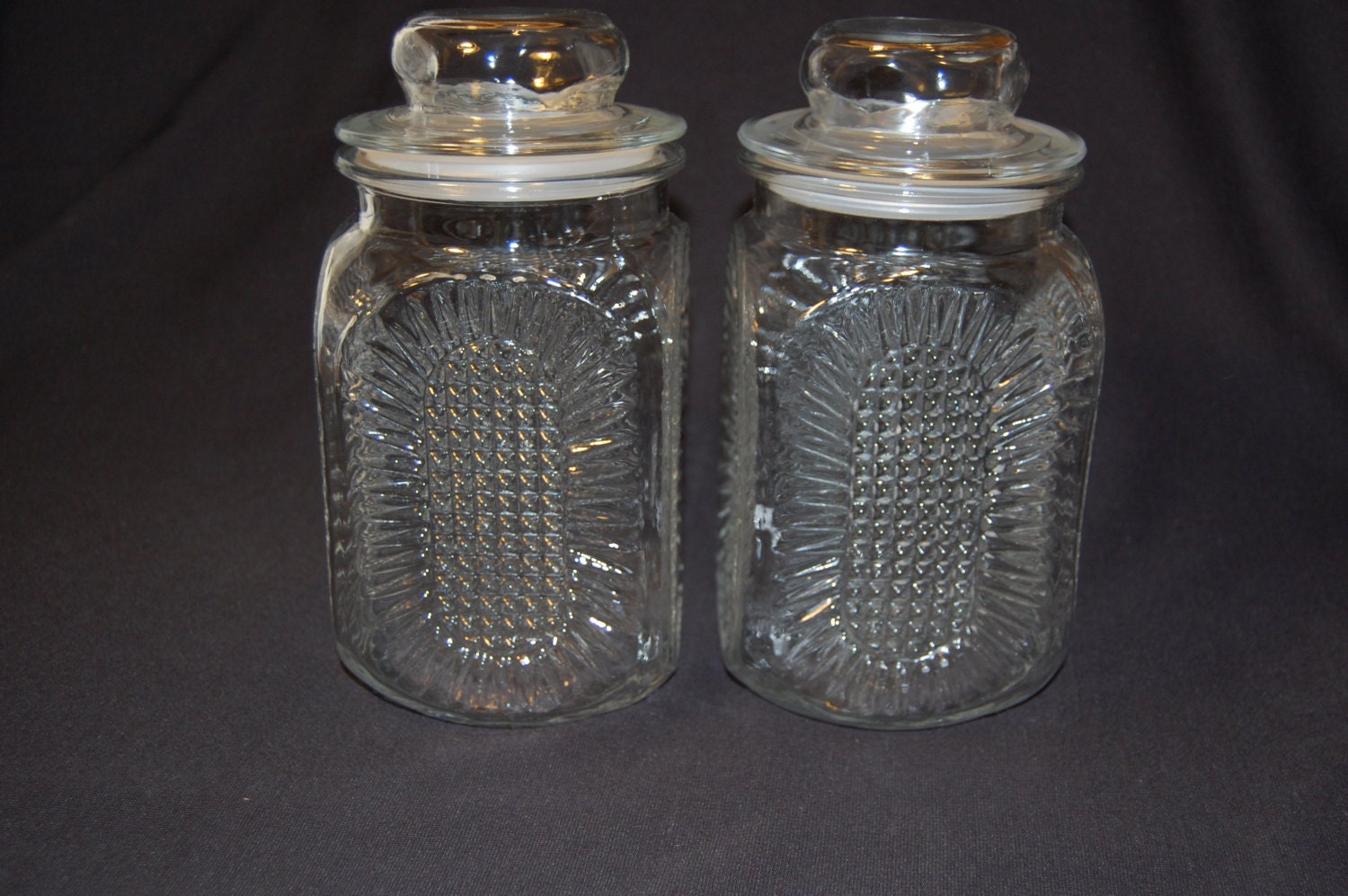 Vintage Anchor Hocking Sunflower Large Canister Set