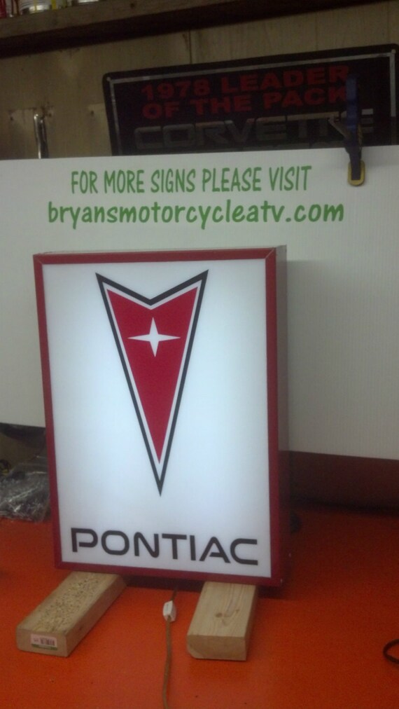 Pontiac Hanging lighted sign wall sign by SomersetPerformance