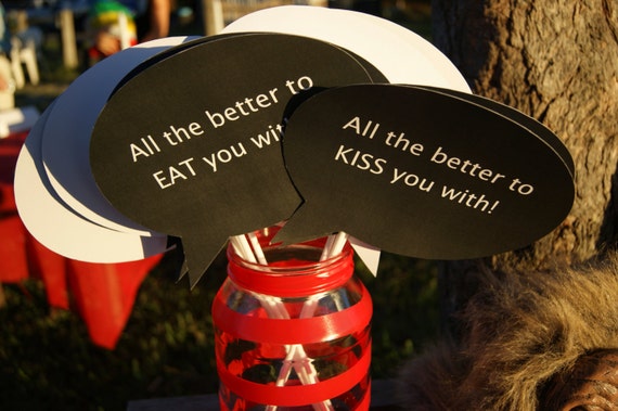 Items similar to Little Red Riding Hood Photo Booth Speech Bubble Props ...