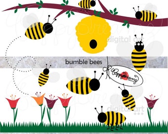Bumble bee clipart | Etsy