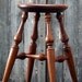 Farmhouse Windsor Stool Turned Walnut Stool by CattailsWoodwork