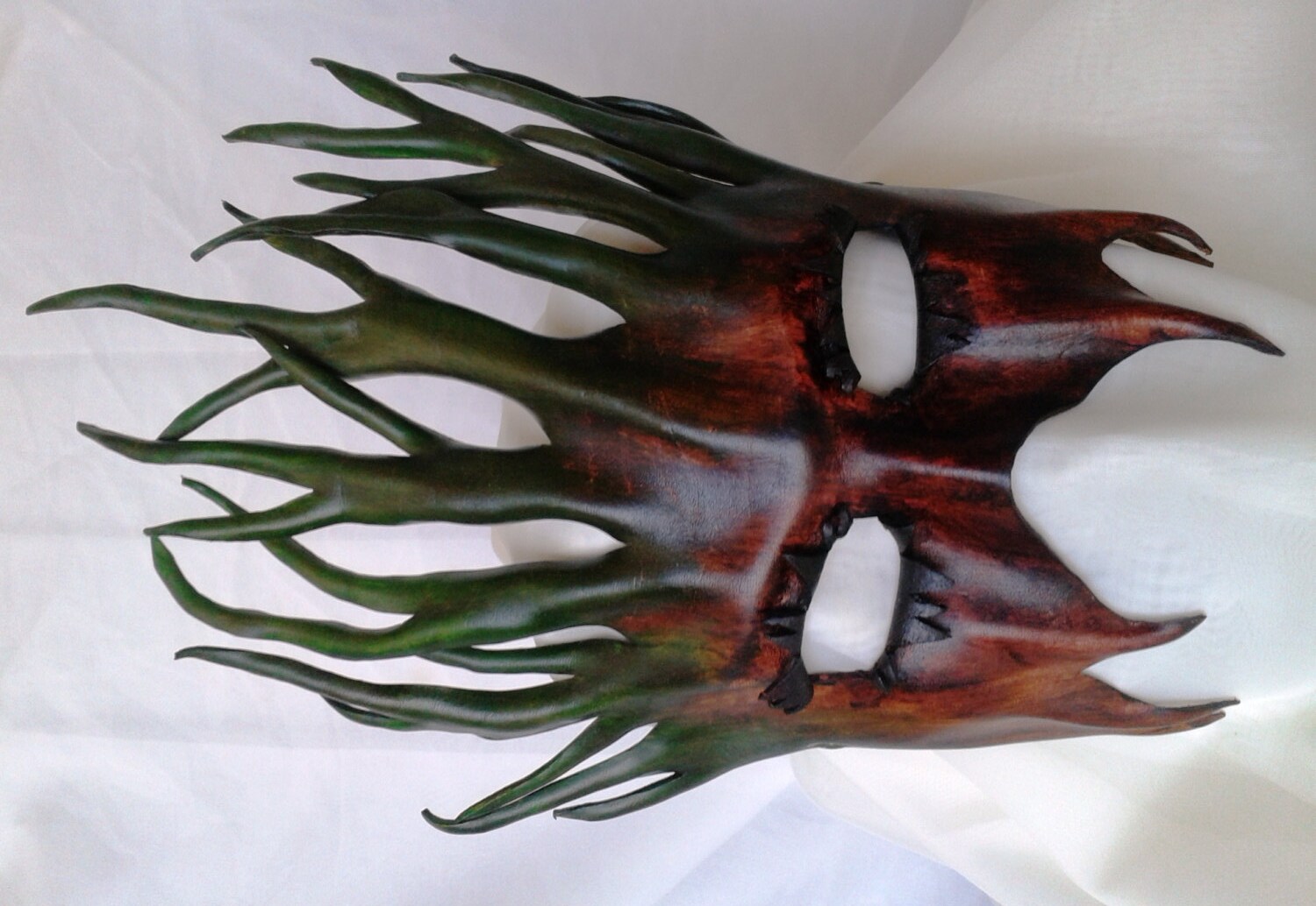 Handmade Leather Mask Tree Ent Root Bark Tones by KelleyEmporium