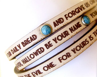 Love is... 1 Corinthians 13:4-8 Daily Reminder Leather wrap bracelet by ...