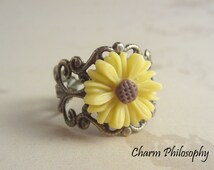 Popular items for sunflower ring on Etsy