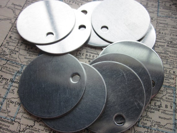 10 TUMBLED Aluminum 1.5 Inch Discs 18 Gauge