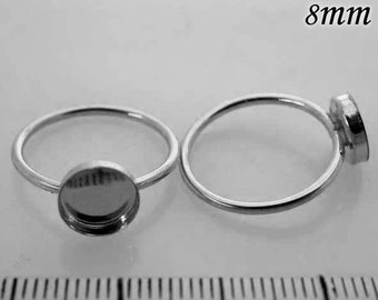 Oval 18x13mm Ring Bezel Cups for Setting Sterling Silver 925