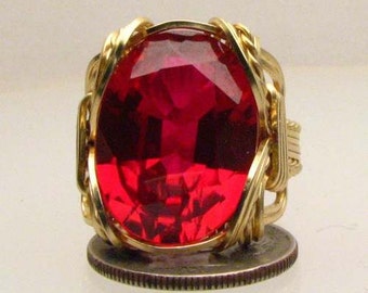 Popular items for man made ruby ring on Etsy
