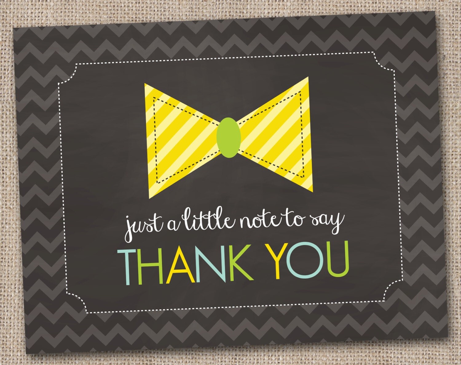 Printable Thank You Card Design Little Man by InkObsessionDesigns