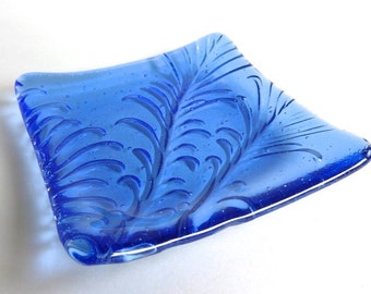 Fused Glass Floral Thistle Imprint Plate in Bright by bprdesigns