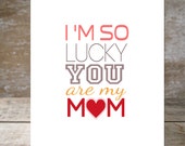 Items similar to Mothers Day Gift, Red Cora,l Mom, I'm so Lucky you are ...