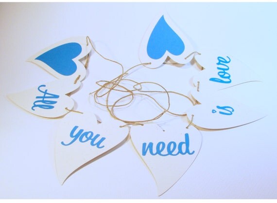 All You Need Is Love Banner Bunting Garland Eco-Friendly