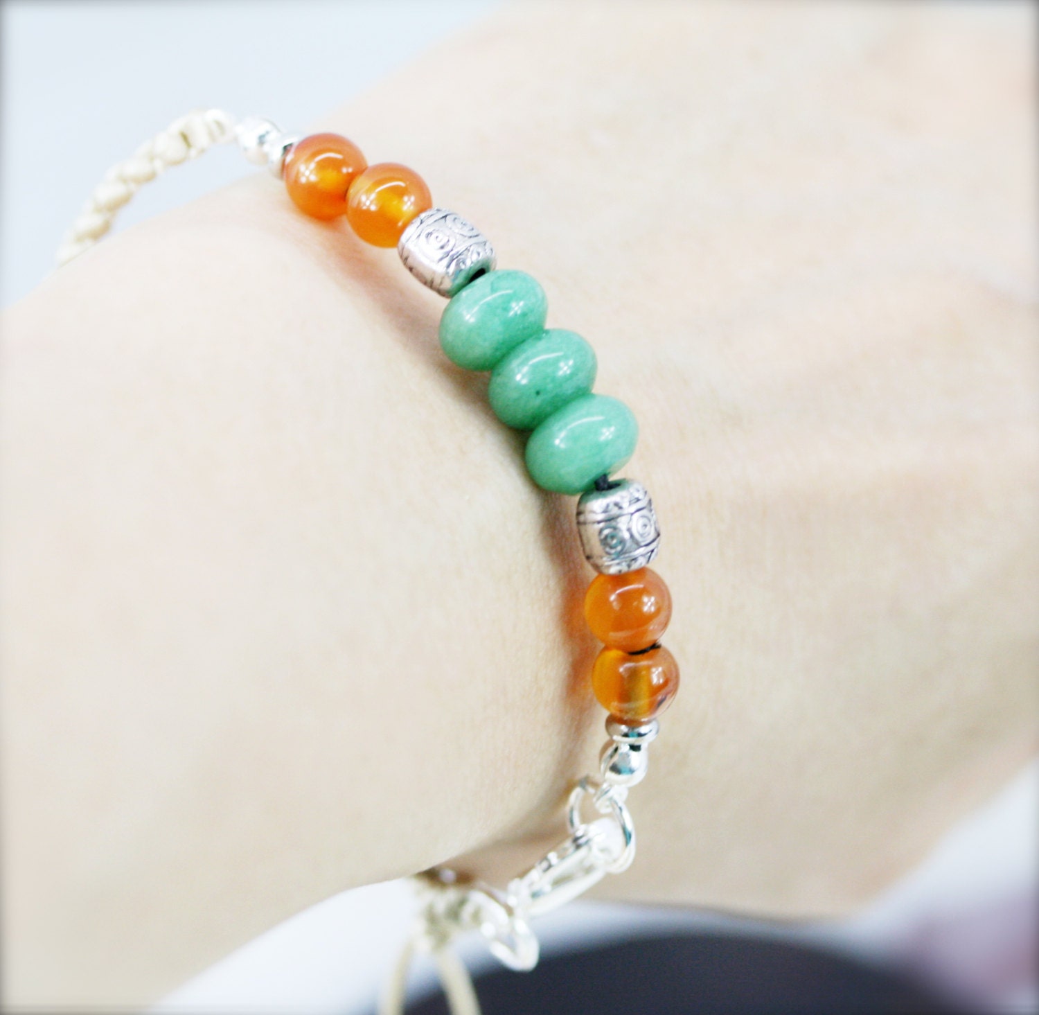 Always be positive unisex bracelet aventurine and by sophinegiam