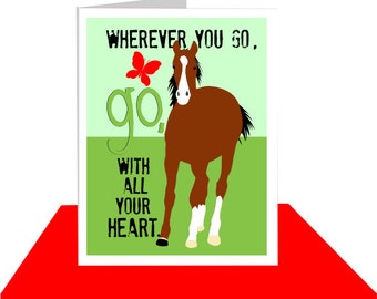 Horse goodbye card | Etsy