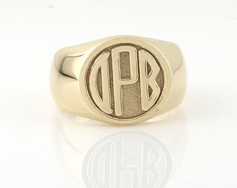 Popular items for mens monogram ring on Etsy