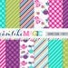 Items similar to Primary Rainbow Stripes and Polkadots Digital Paper ...