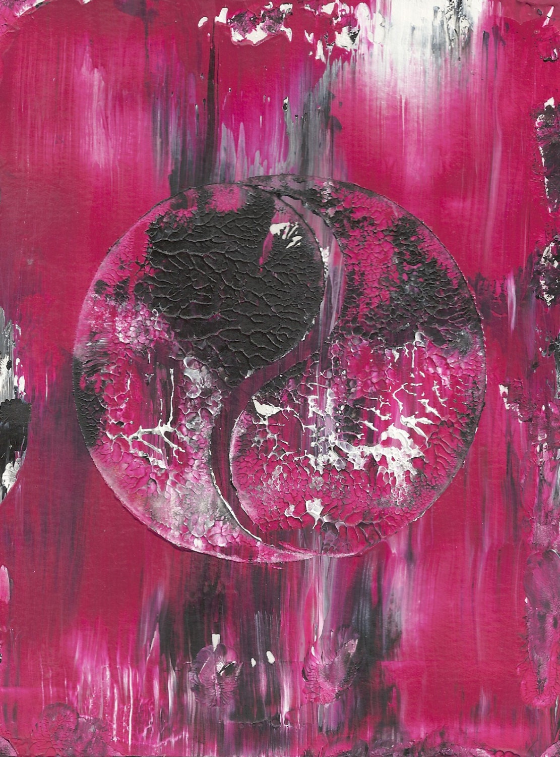 Yin & Yang Original Acrylic Abstract Painting Fine Art in